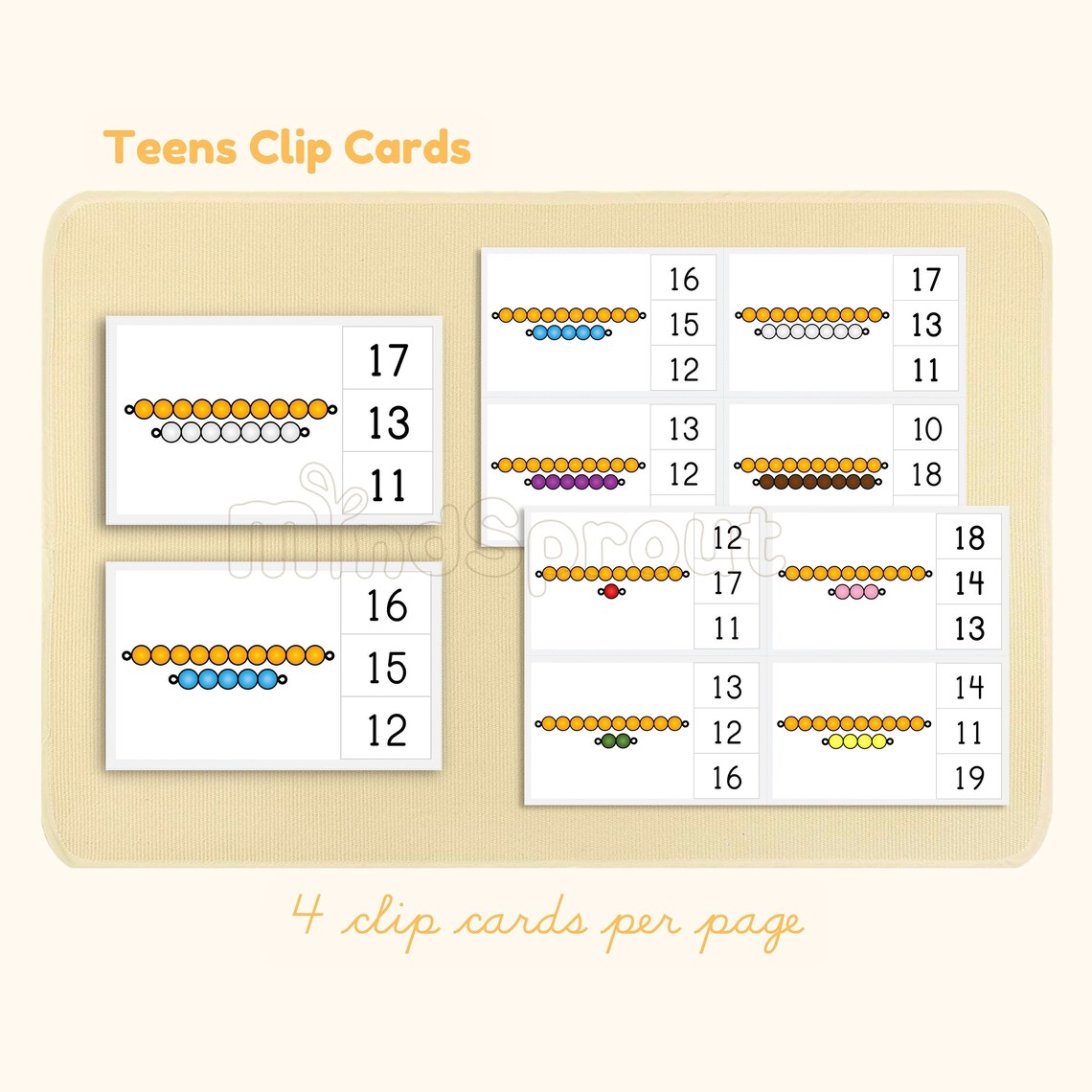 Teen Boards Teen Beads Montessori Math Material Extension Activity ...