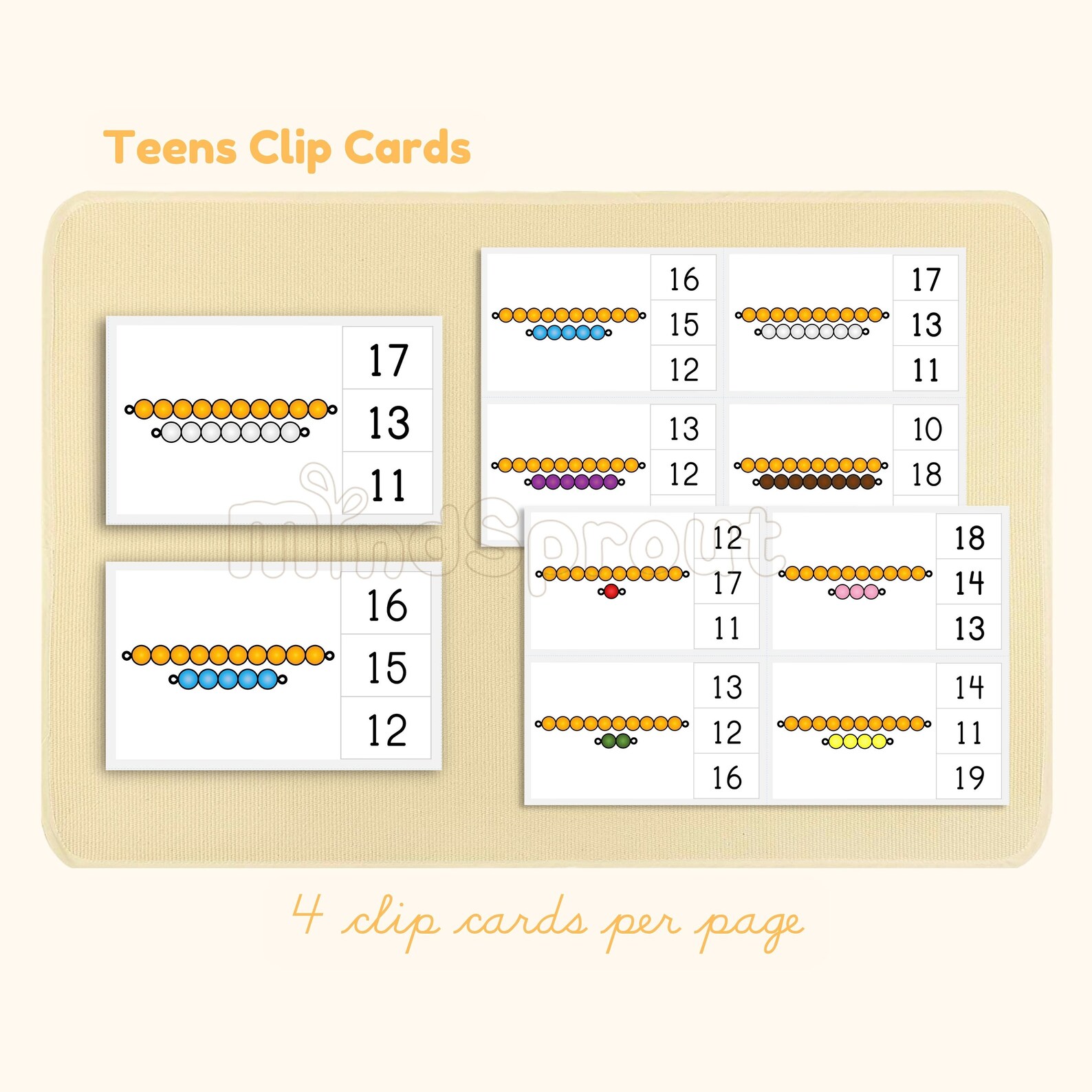 Teen Boards Teen Beads Montessori Math Material Extension Activity ...