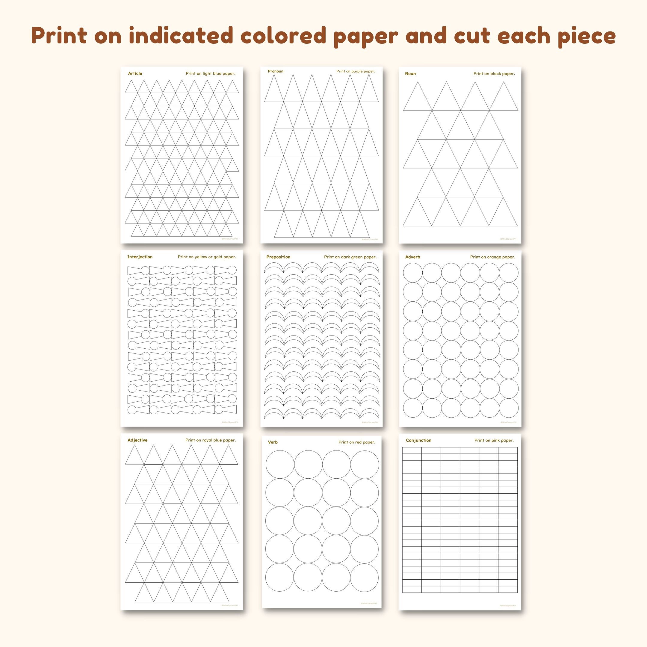 Grammar Symbols Montessori Language Function of Words 5-part Card ...
