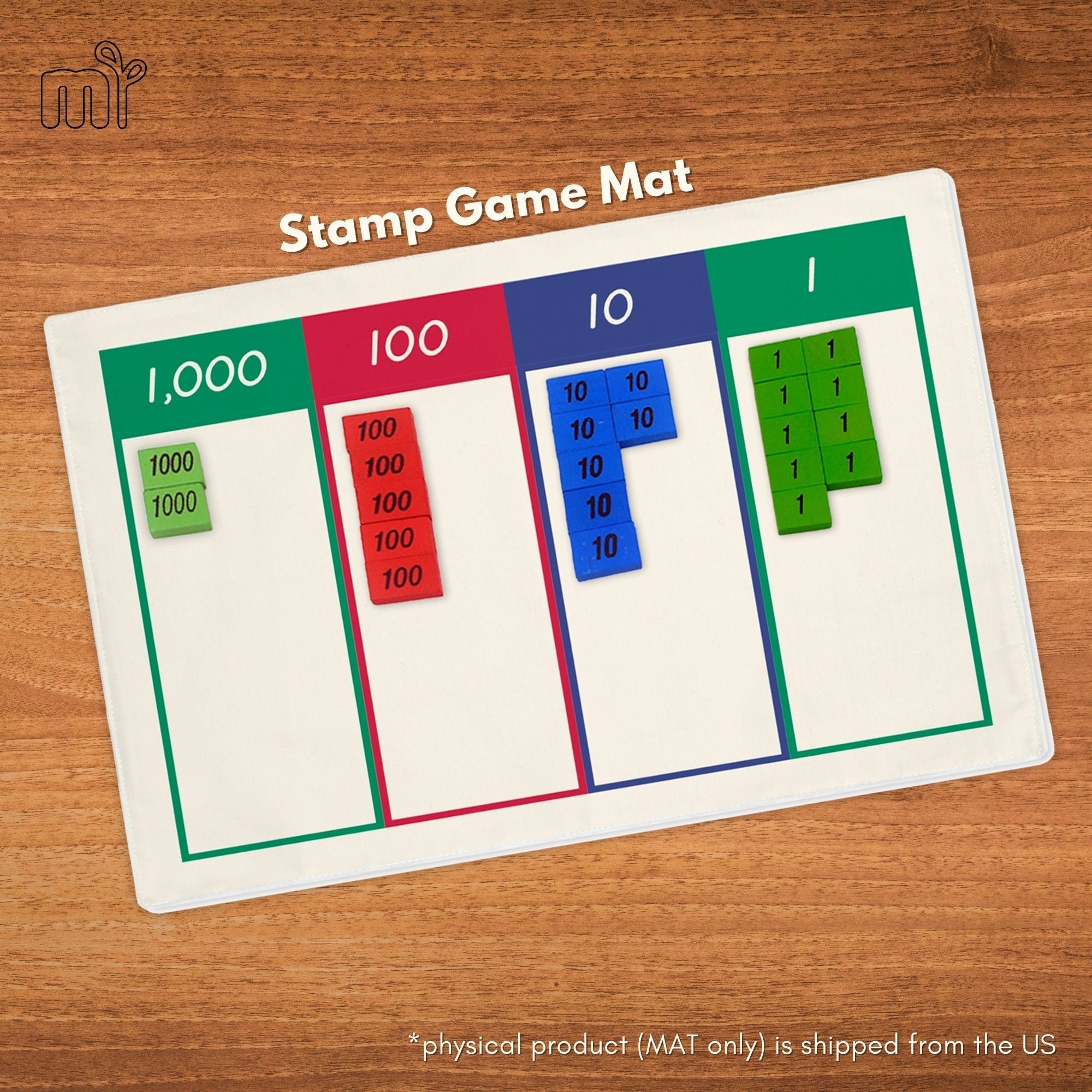 Stamp Game Work Mat Montessori Math Material Montessori Mat Cotton ...