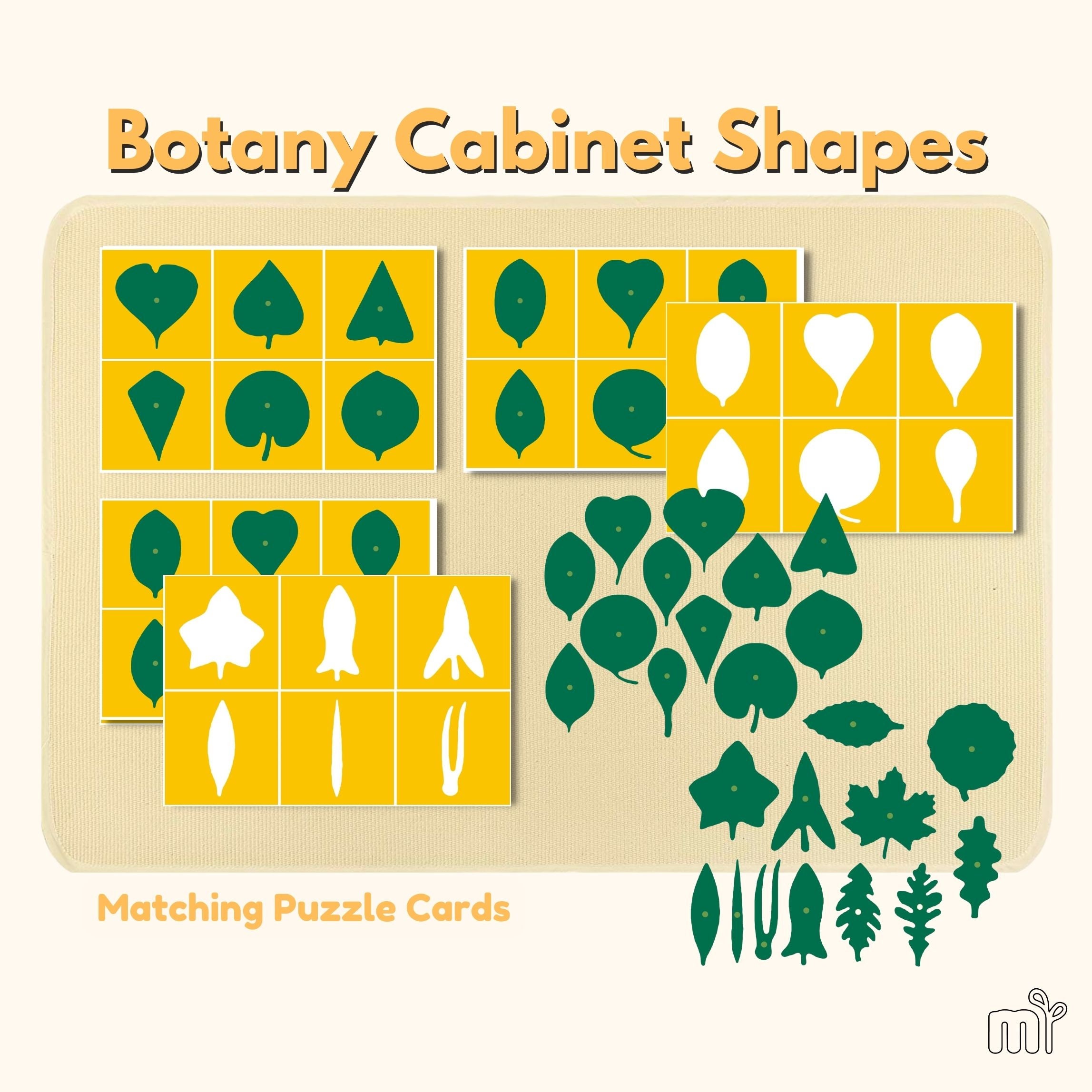 Botany Cabinet Shapes Montessori Botany Puzzle Cards Montessori Leaf ...