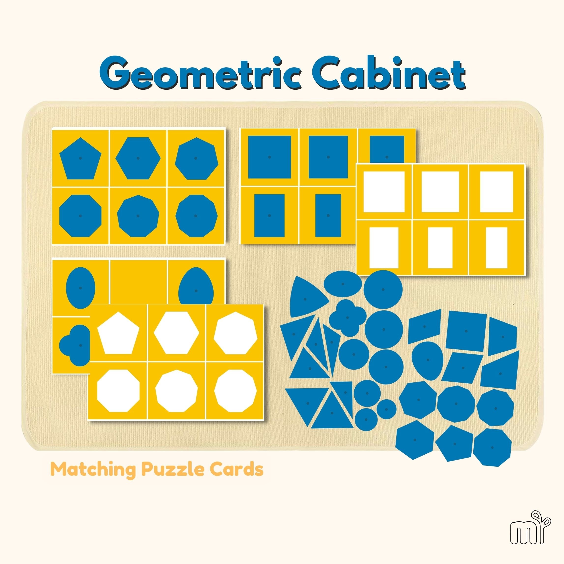 Geometric Cabinet Shapes Montessori Puzzle Cards Montessori - Etsy