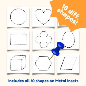 Geometric SHAPES Push Pin Poke Prick Punch Activity, Fine Motor Skills ...