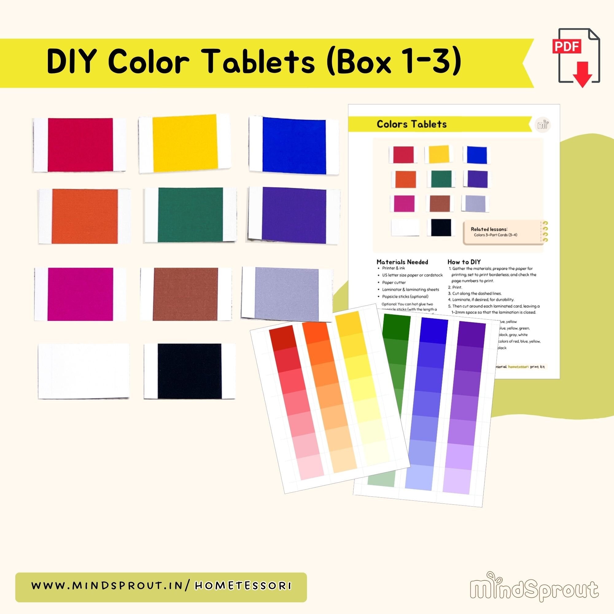 DIY Color Tablets Box 1-3 Montessori Activity for Toddler Montessori ...