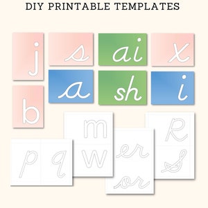 Montessori Sandpaper Letters DIY Template PRINT Uppercase Lowercase ...