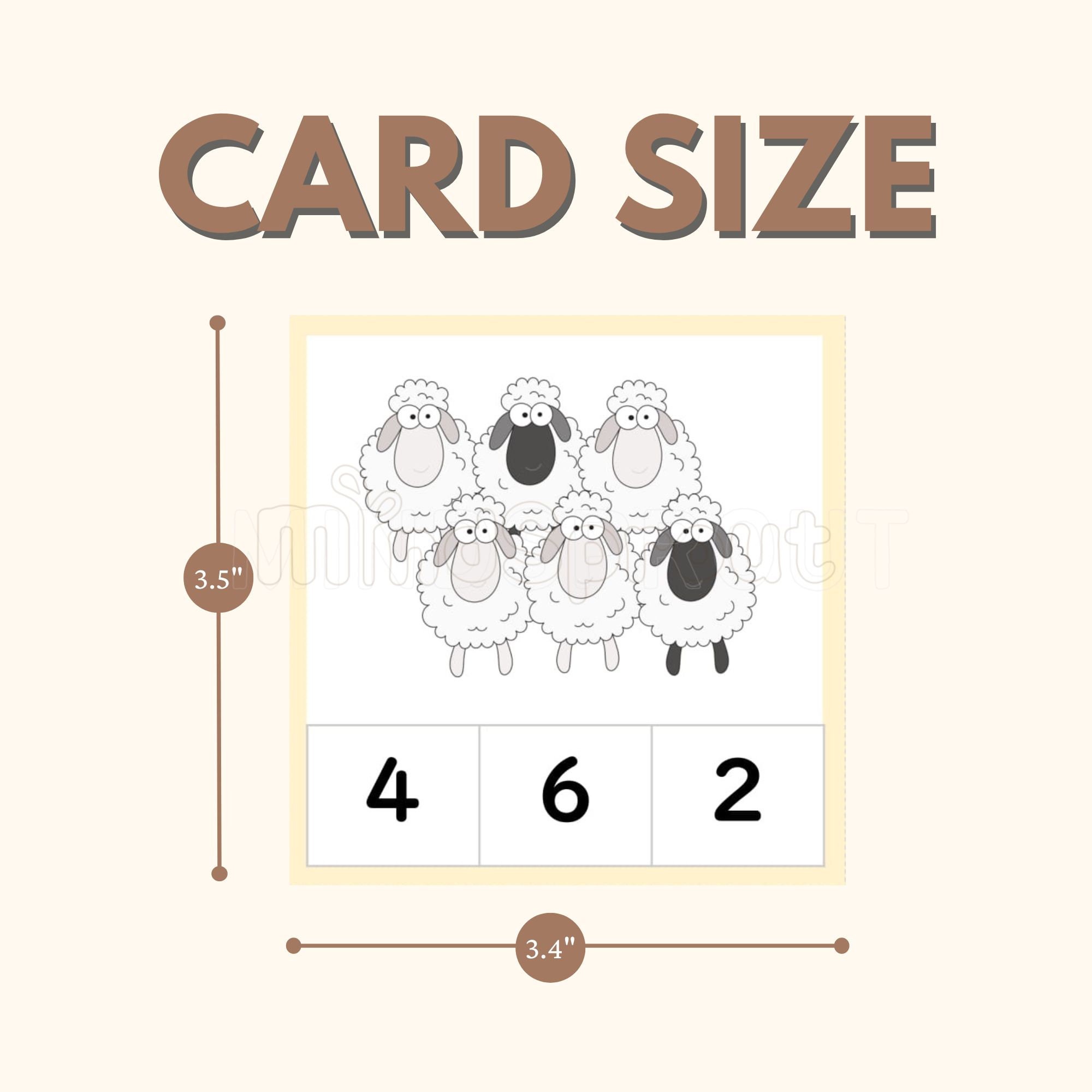 Counting SHEEP Clip Cards Sheep Family 3-part Cards Number Matching ...