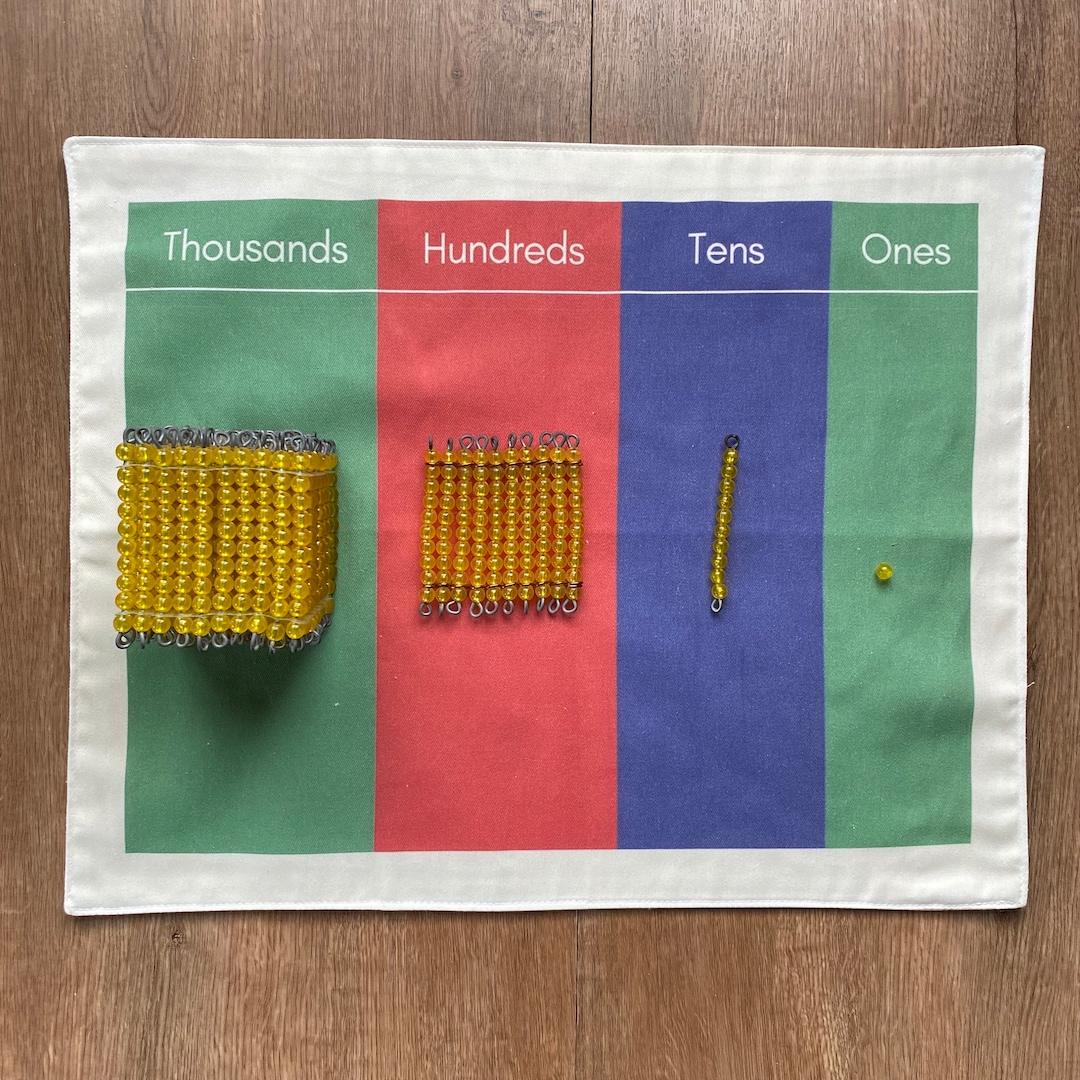 Place Value Work Mat Montessori Math Material Montessori Mat Cotton ...