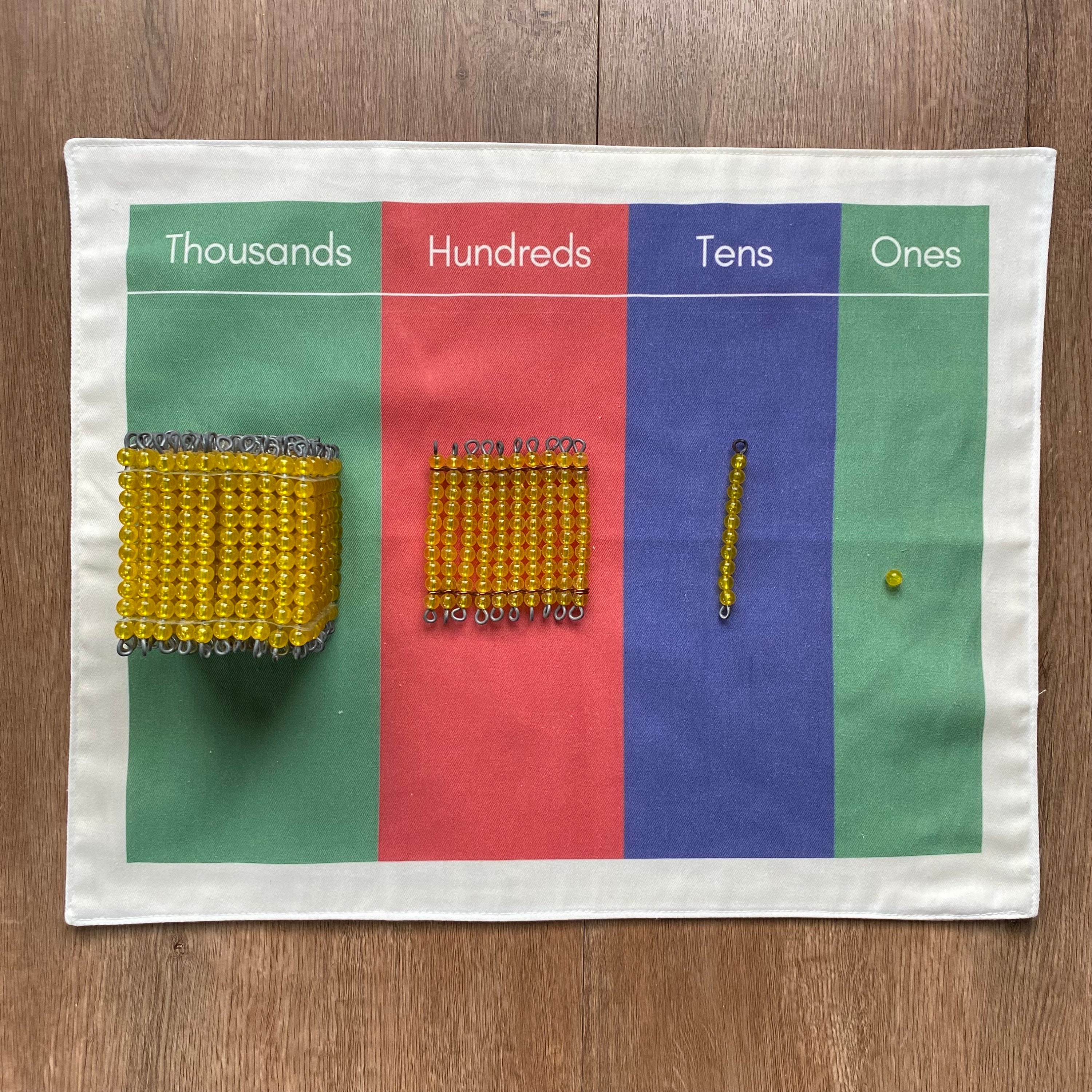 Place Value Work Mat Montessori Math Material Montessori Mat Cotton ...