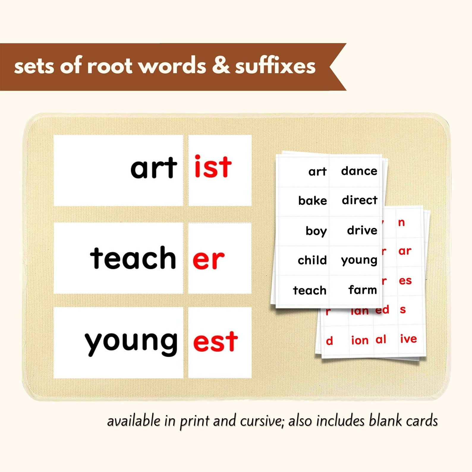 Montessori SUFFIXES Word Study Montessori Language Reading Writing ...