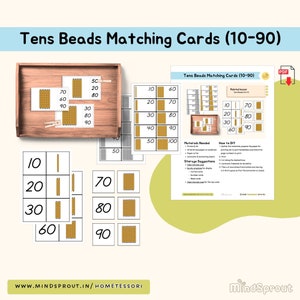 Ten Boards Ten Beads Colored Square Colored Cube Montessori Math ...