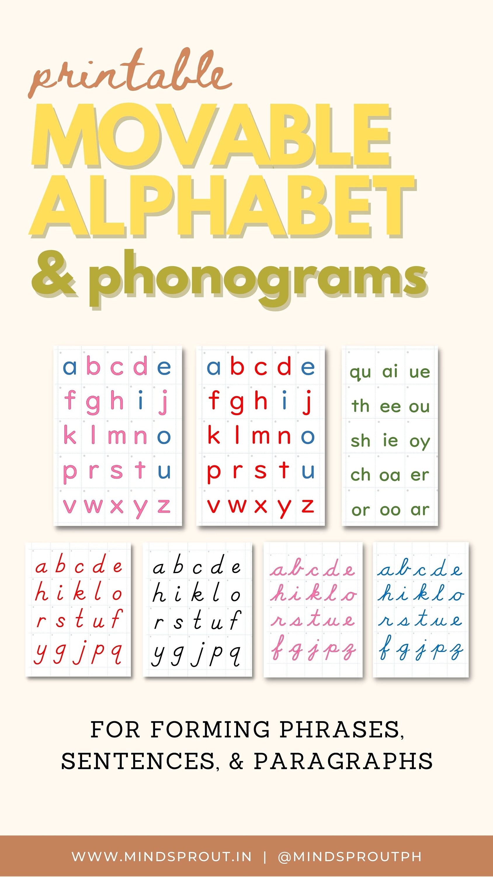 PRINT Small Movable Alphabet Letter Montessori Language Material ...