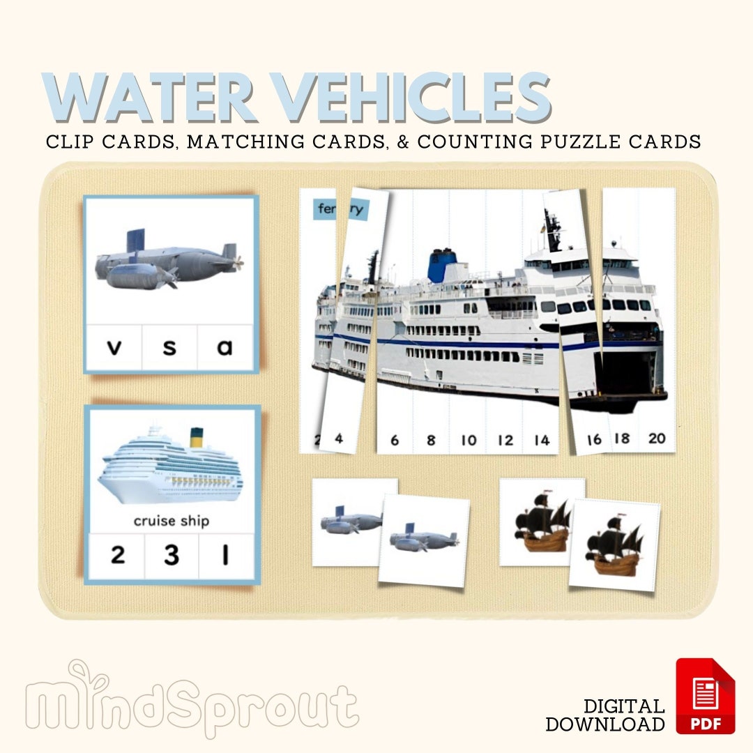 Preschool Activity on WATER VEHICLES Kindergarten Exercises Homeschool ...