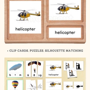 AIR VEHICLES Montessori Language Lesson Toddler Activity Homeschool ...
