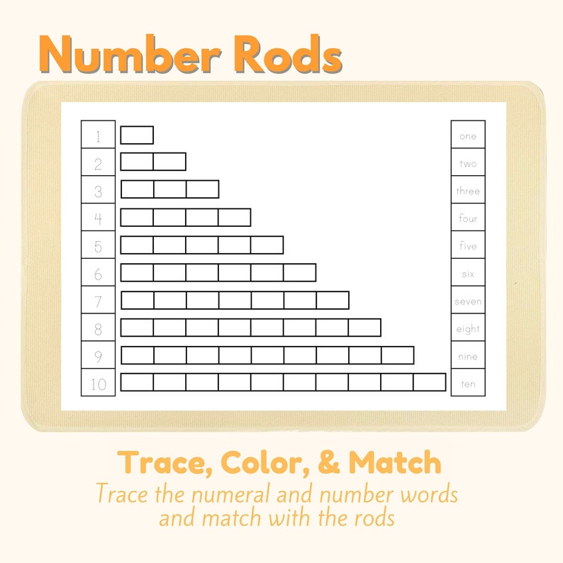 Number Rods Montessori Math Material Extension Activity - Etsy