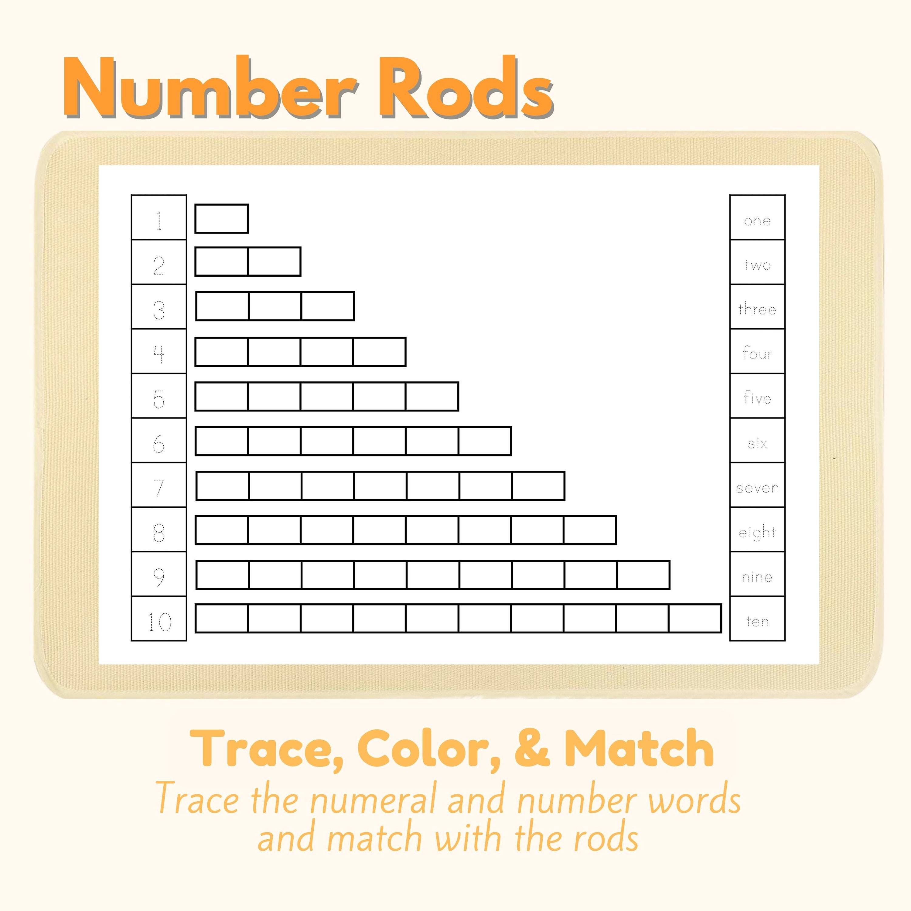 Number Rods Montessori Math Material Extension Activity - Etsy