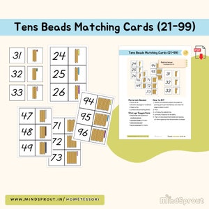 Ten Boards Ten Beads Colored Square Colored Cube Montessori Math ...