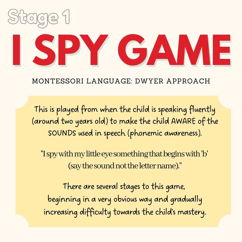 I Spy Sound Game Picture Cards Alphabet Letters DIY Montessori Language ...