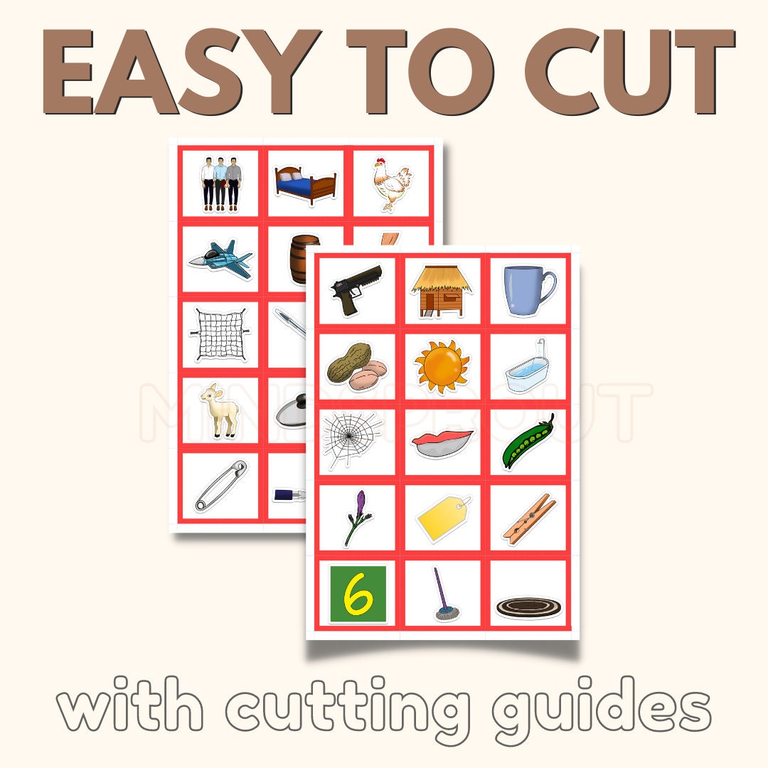 Montessori Language CVC Words Phonetic Reading Level 1 RED Picture ...