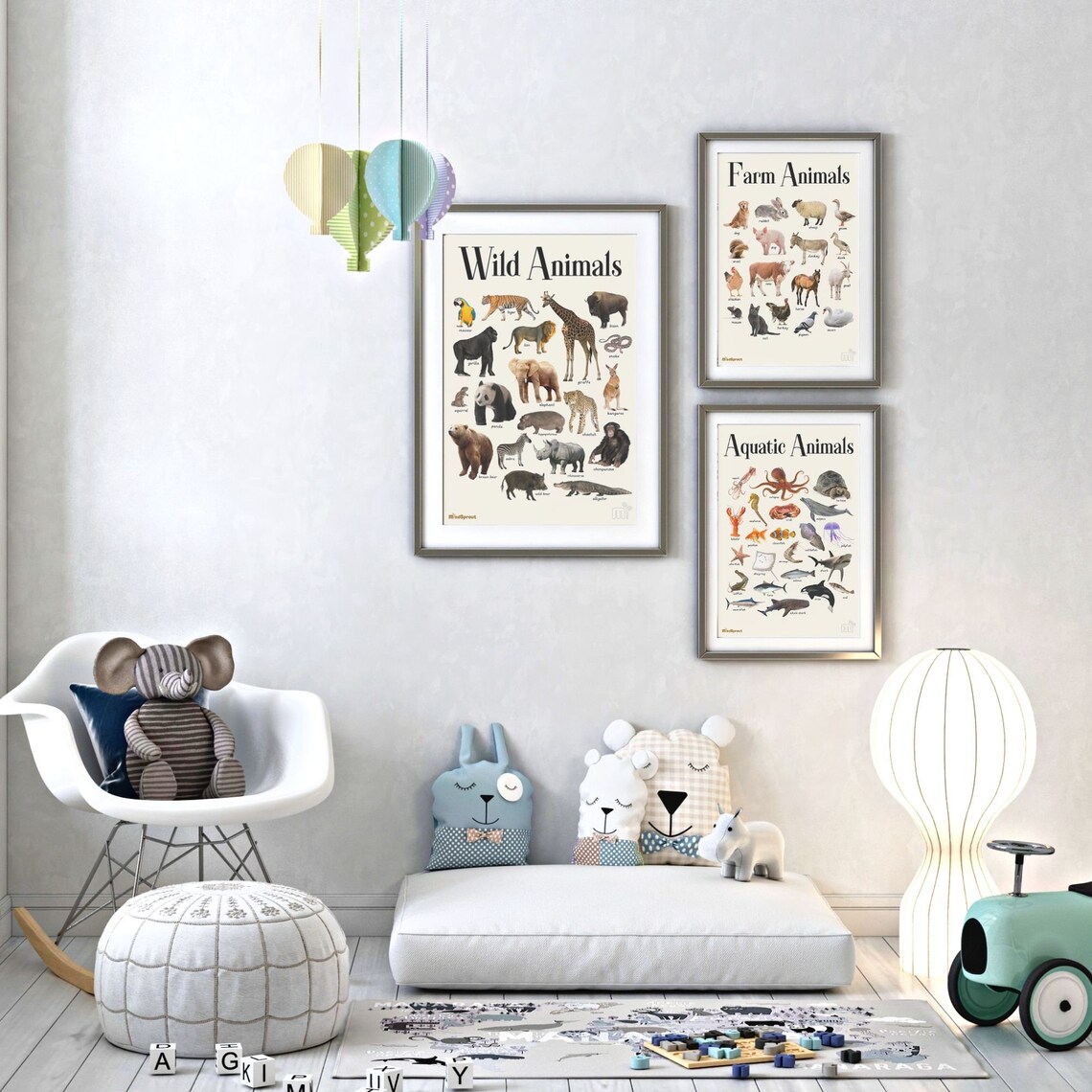 Educational Wall Art Montessori Chart Ocean Animal Poster Home Decor ...