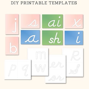 Montessori Sandpaper Letters DIY Template DNEALIAN Uppercase Lowercase ...