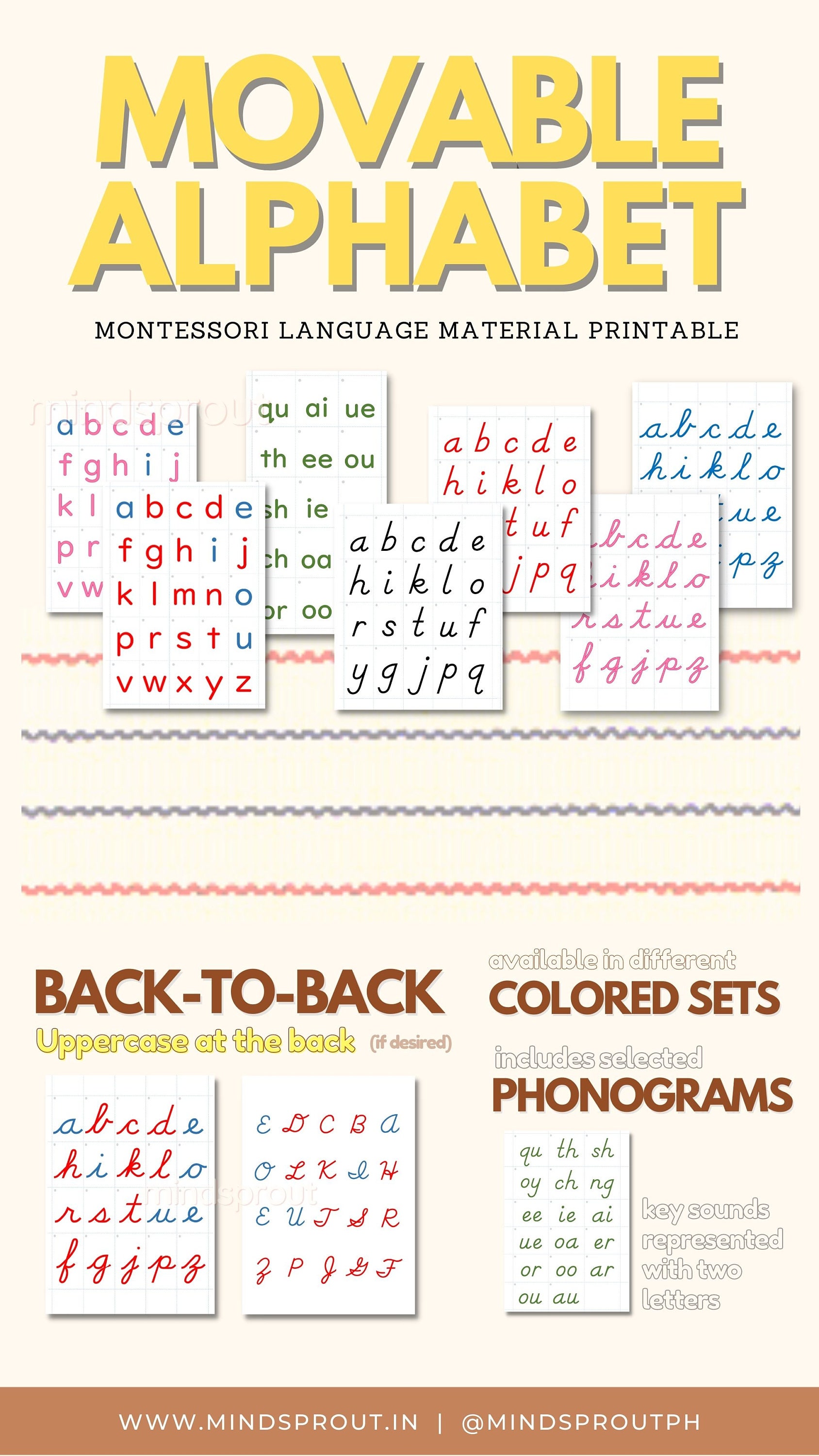 DNEALIAN Small Movable Alphabet Letter Montessori Language Material ...