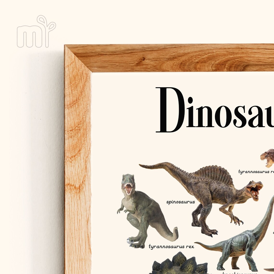 Educational Wall Art Montessori Chart Dinosaurs Poster Home Decor for ...