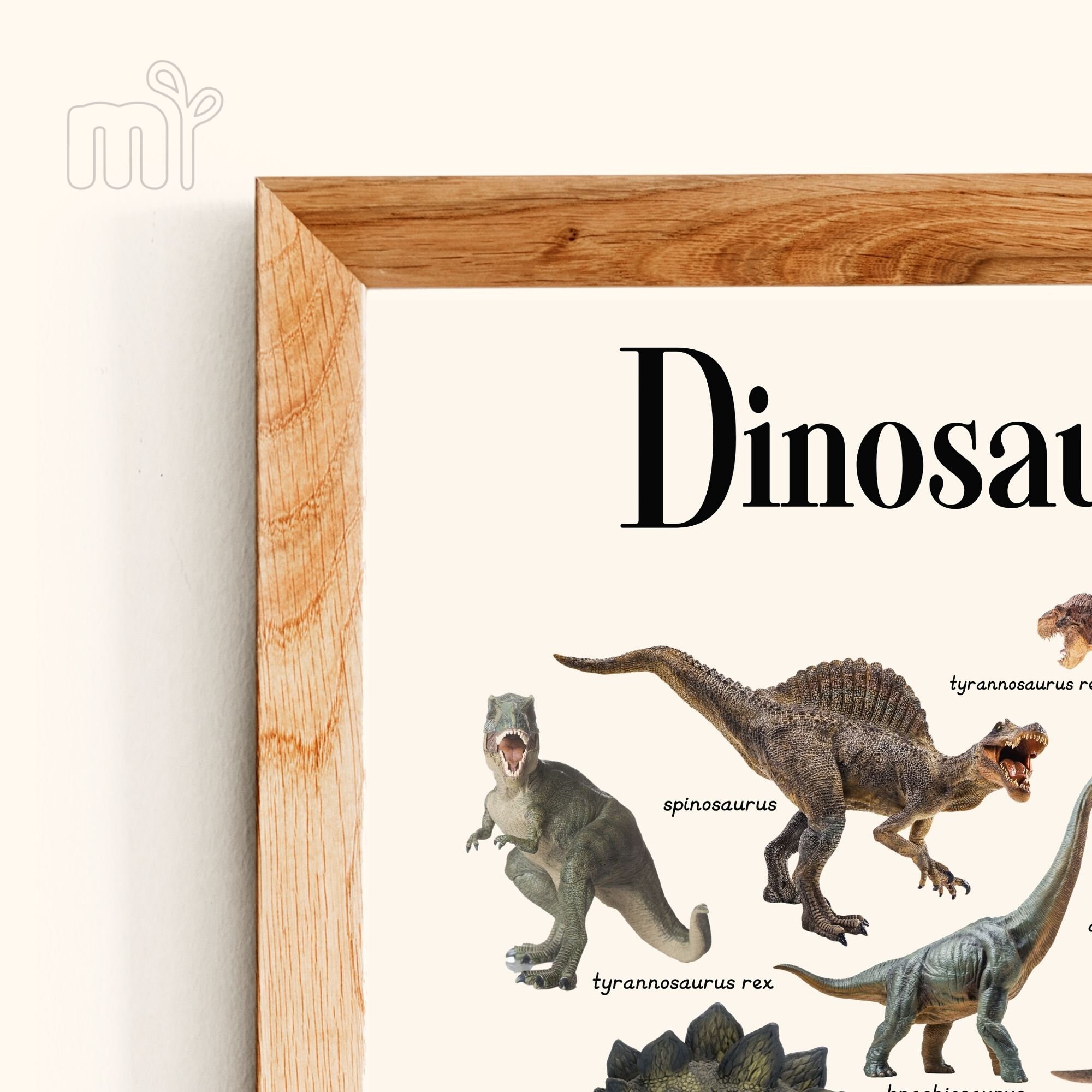 Educational Wall Art Montessori Chart Dinosaurs Poster Home Decor for ...