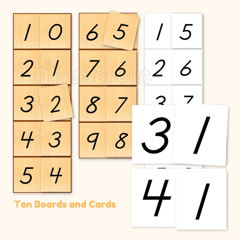 Ten Boards Ten Beads Colored Square Colored Cube Montessori - Etsy