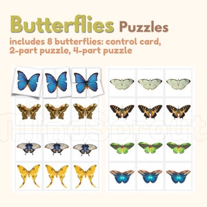 BUTTERFLY Cutting Strips & Symmetry Puzzles Match, Scissors Activity ...