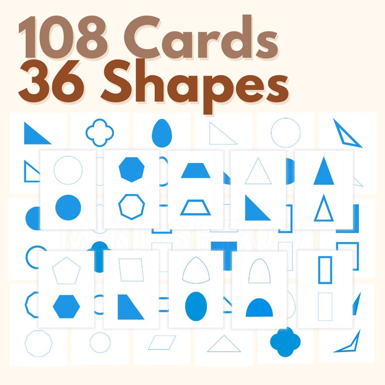 GEOMETRY CABINET SHAPES Solid Thick Thin Lines Montessori Sensorial ...