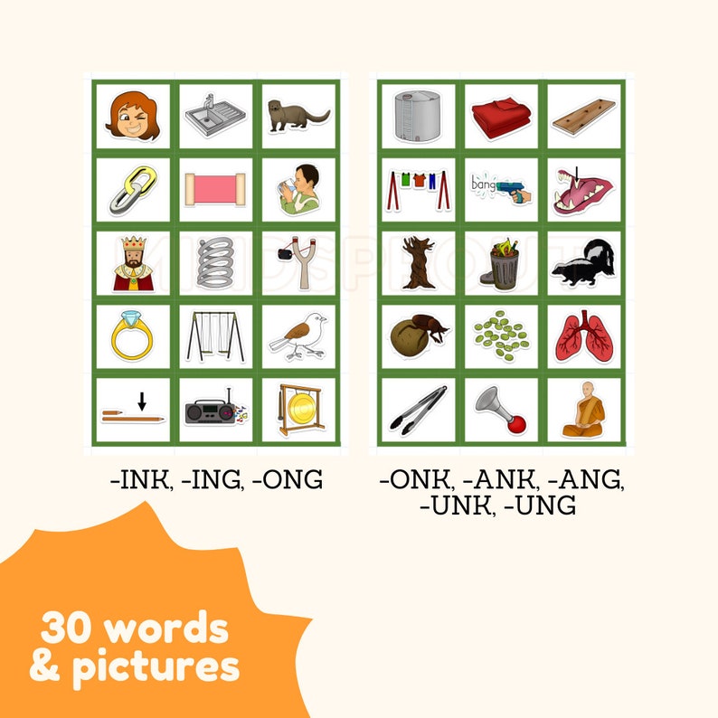 Phonetic Reading Picture Cards for Object Box NG and NK - Etsy