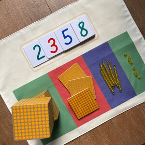 Place Value Work Mat Montessori Math Material Montessori Mat Cotton ...