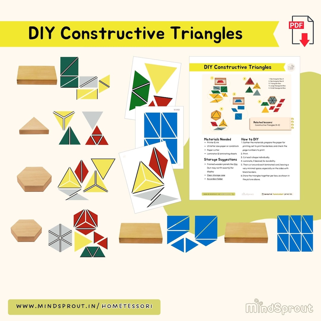 DIY Constructive Triangles Montessori Sensorial Material DIY Montessori ...