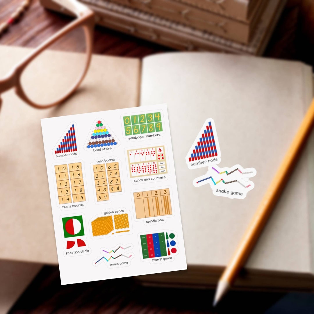 Montessori Math Sticker Sheet Bundle Montessori Activities Laptop ...