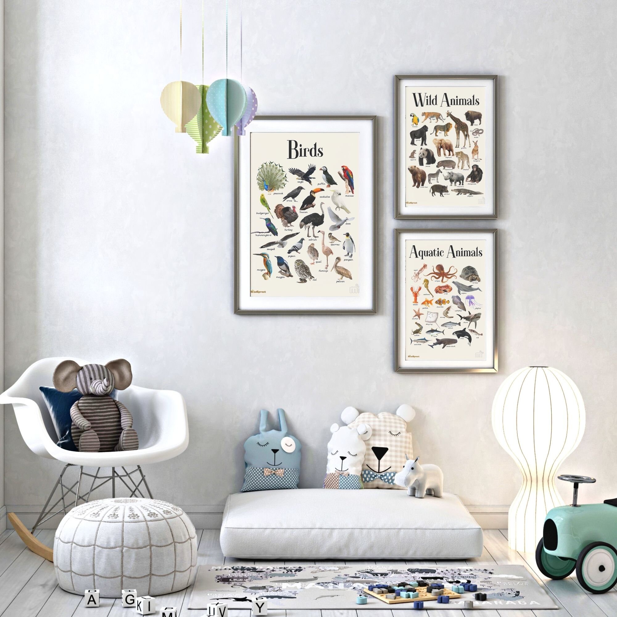 Educational Wall Art Montessori Chart Birds Poster Home Decor for ...