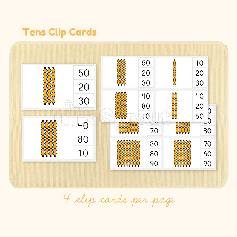 Ten Boards Ten Beads Colored Square Colored Cube Montessori Math ...