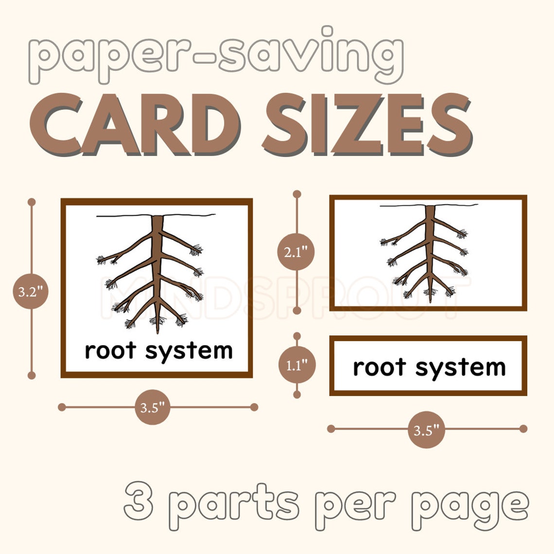 Parts of the ROOTS Montessori Botany Tree Root Unit Study 5-part Card ...