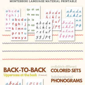 CURSIVE Small Movable Alphabet Letter Montessori Language Material ...