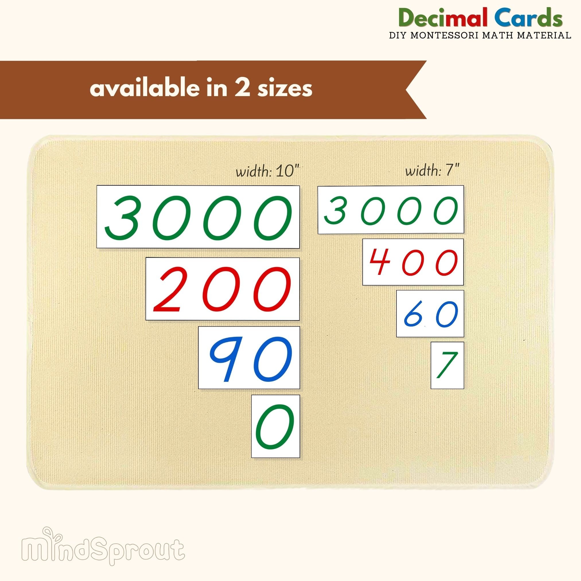 Decimal Cards Montessori DIY Math Material Extension Activity Math ...