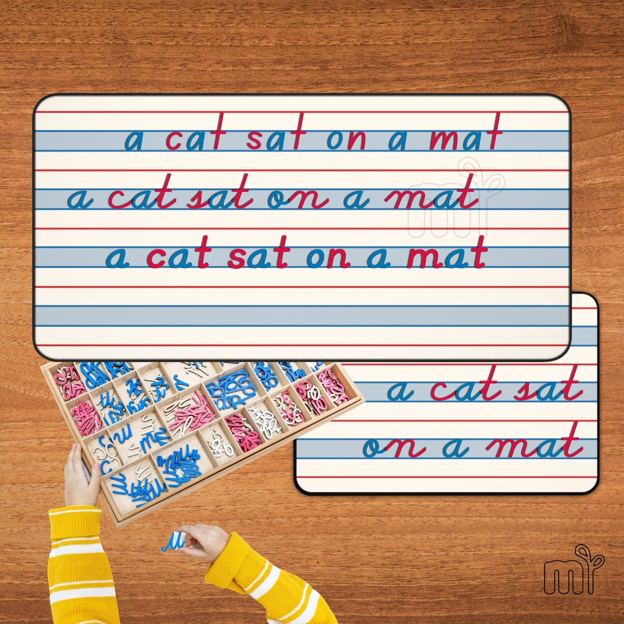 Montessori Writing Alphabet Mat Medium Montessori Rug Movable Alphabet ...