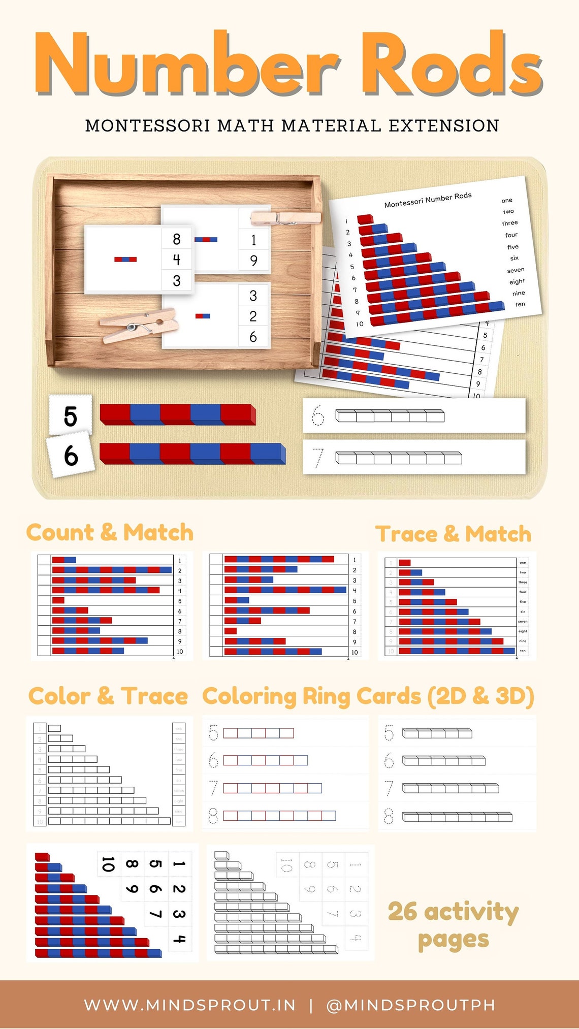 Number Rods Montessori Math Material Extension Activity - Etsy
