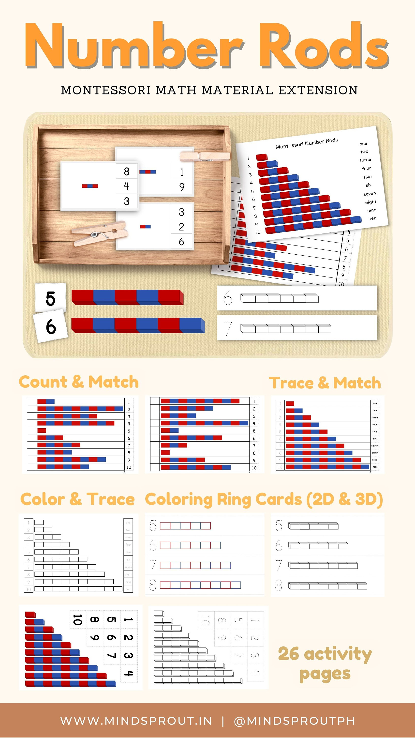 Number Rods Montessori Math Material Extension Activity - Etsy