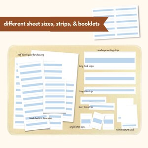 Montessori Blue Lined Writing Paper Sheet Strip Booklet Montessori ...