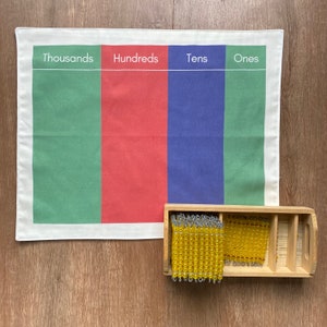 Place Value Work Mat Montessori Math Material Montessori Mat Cotton ...