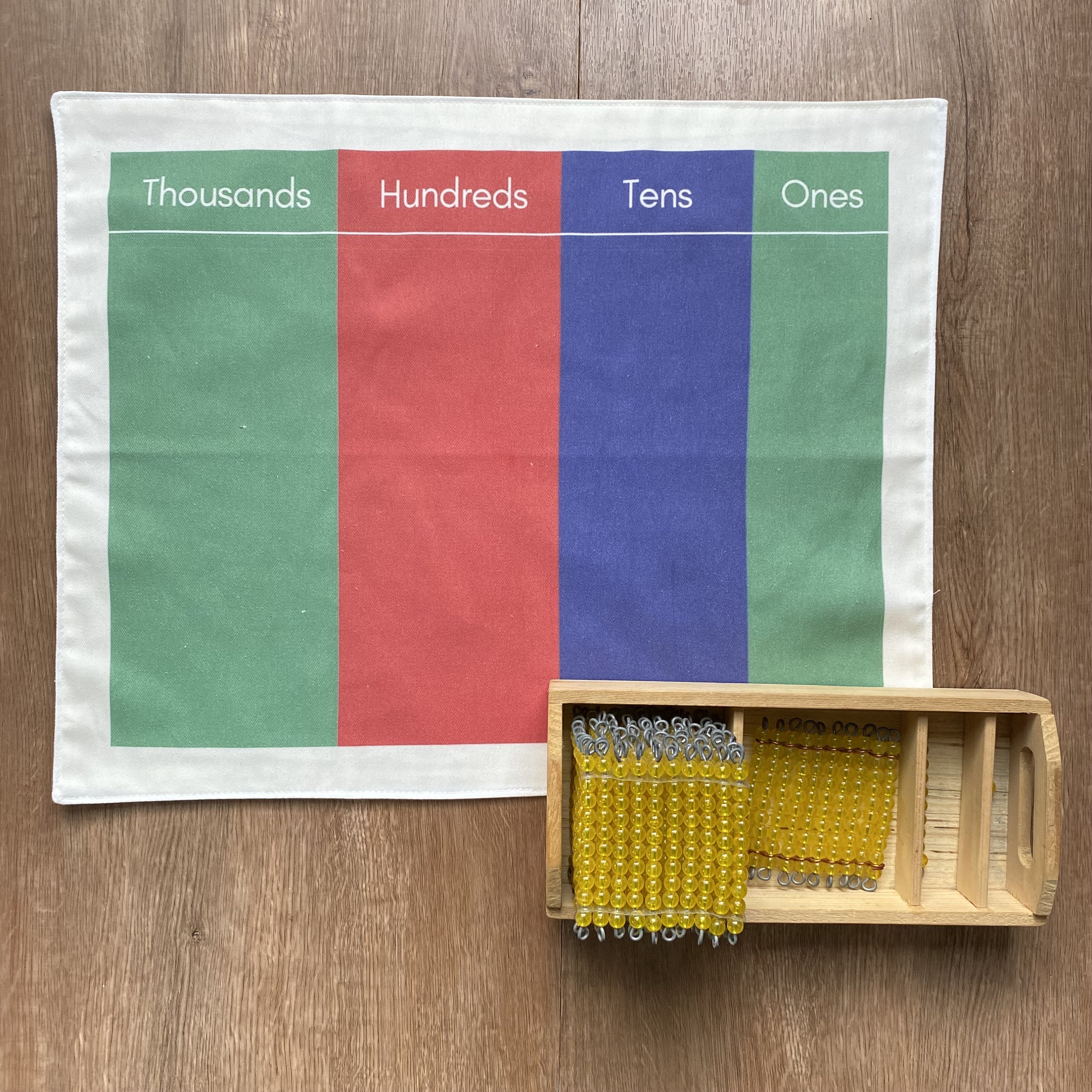 Place Value Work Mat Montessori Math Material Montessori Mat Cotton ...