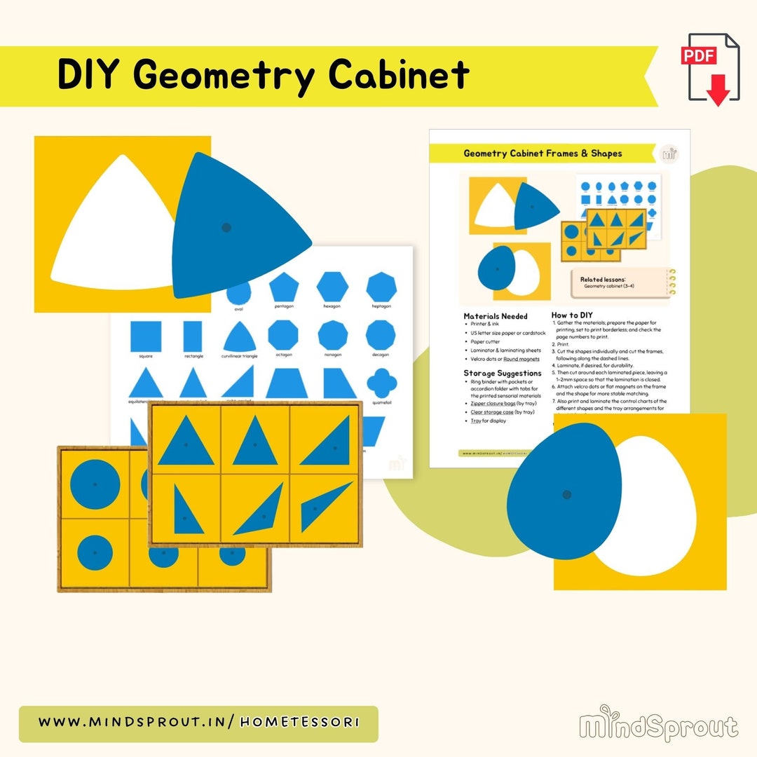 DIY Geometry Cabinet Shapes & Frames Montessori Sensorial Geometric ...