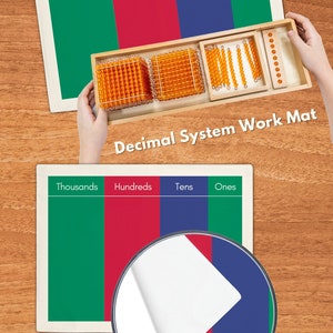 Place Value Work Mat Montessori Math Material Montessori Mat Cotton ...