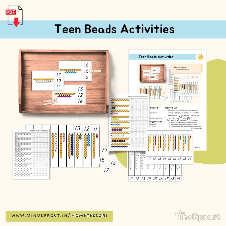 Teen Boards Teen Beads Montessori Math Material Extension Activity ...