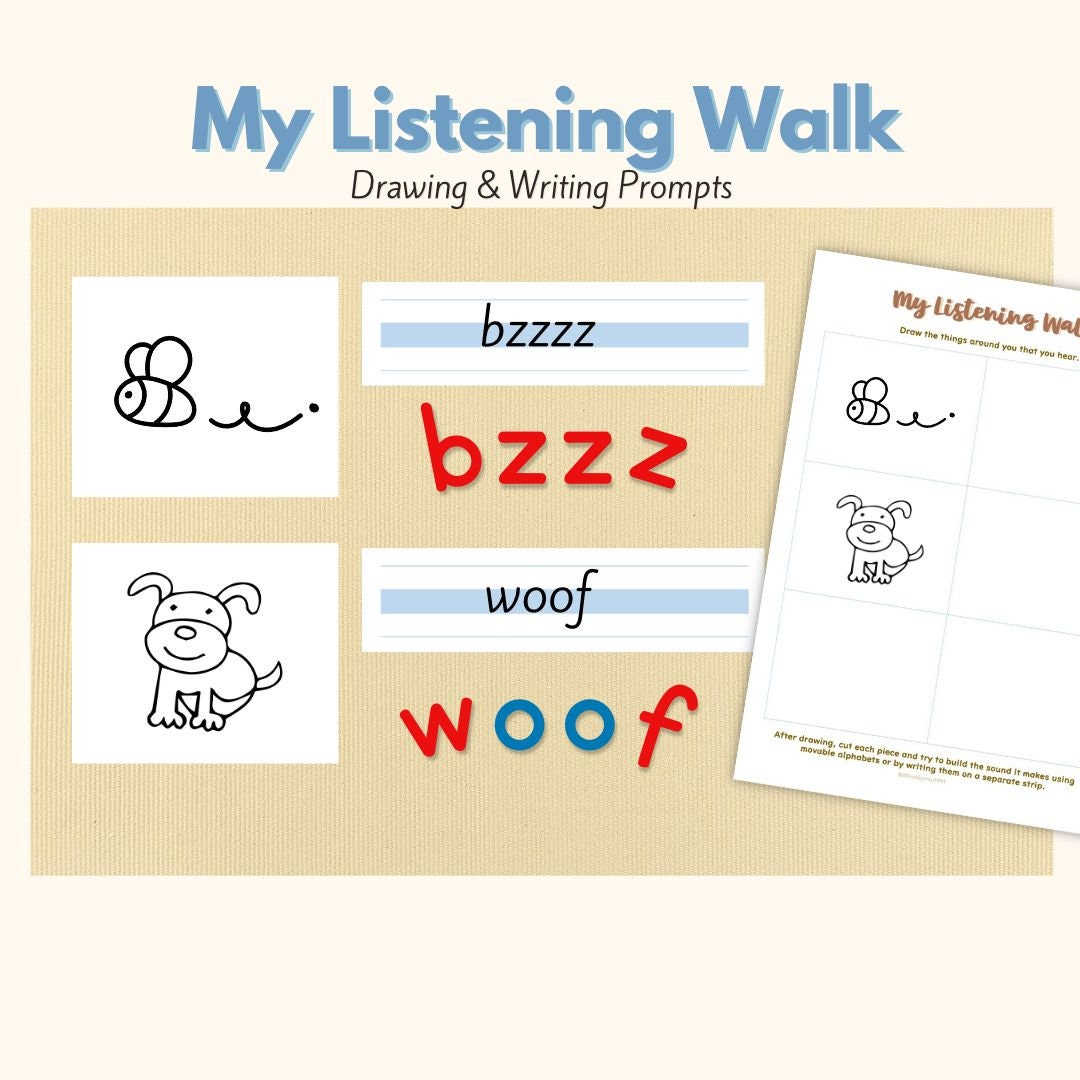 LISTENING WALK Book-based Activities Bundle Montessori Lesson Animal ...