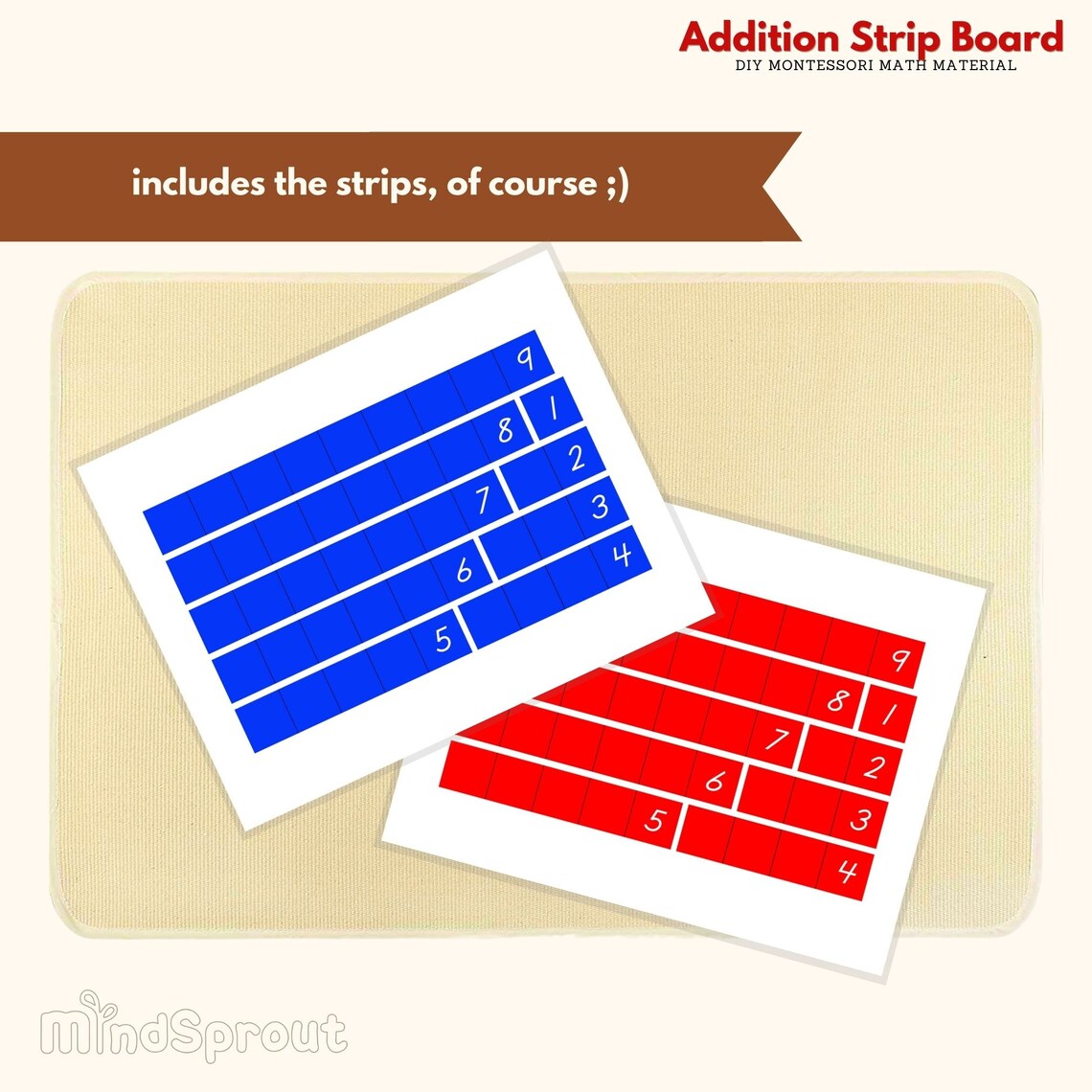 Addition Strip Board DIY Montessori Math Material Extension Activity ...